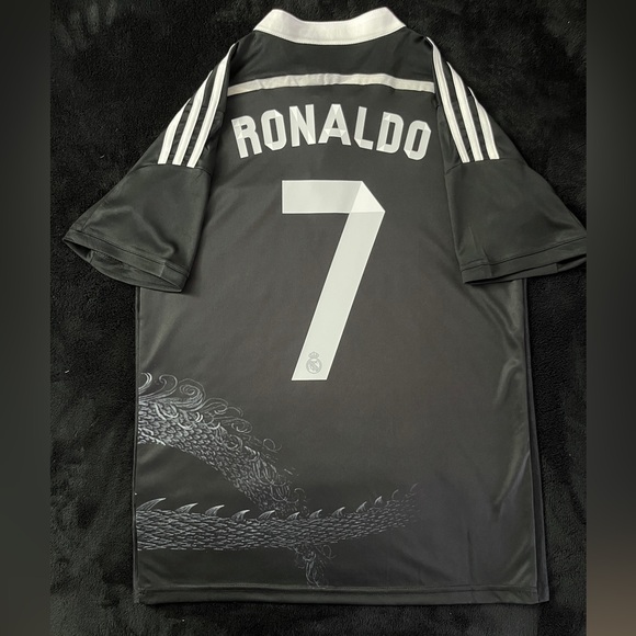adidas | Shirts | Ronaldo 7 Real Madrid Retro Sl Black Dragon Soccer ...